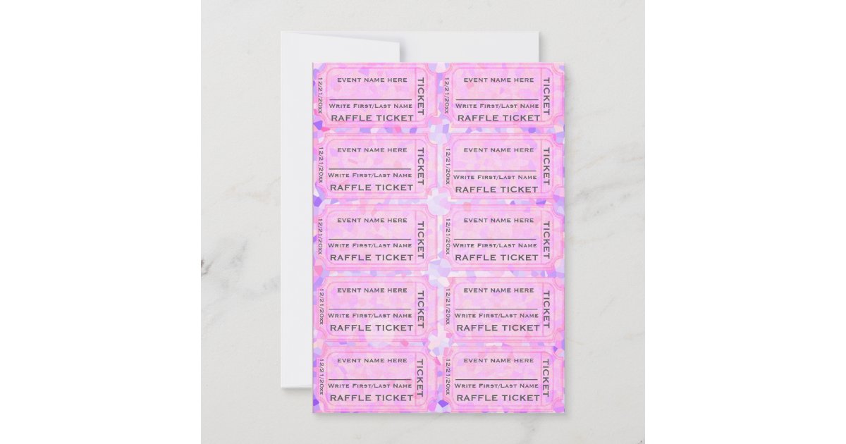 Pink Confetti Raffle Tickets for Invitations | Zazzle