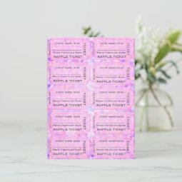 Pink Confetti Raffle Tickets for Invitations | Zazzle