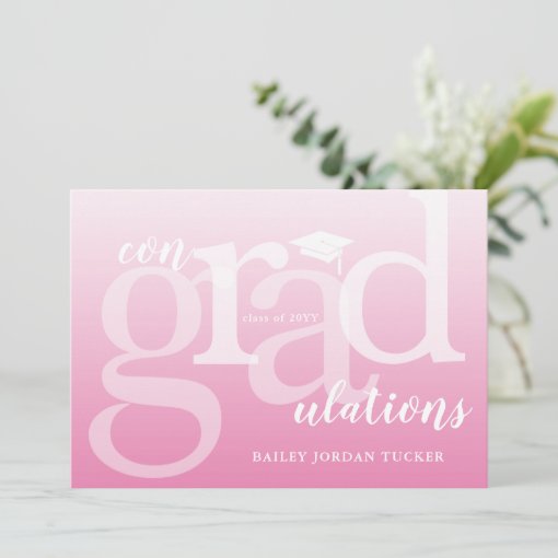 Pink ConGRADulations Graduation Congratulations | Zazzle