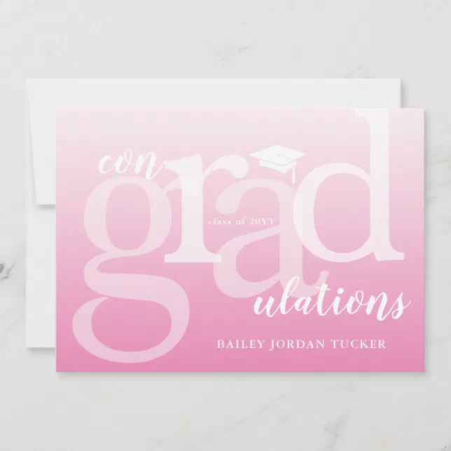 Pink ConGRADulations Graduation Congratulations | Zazzle