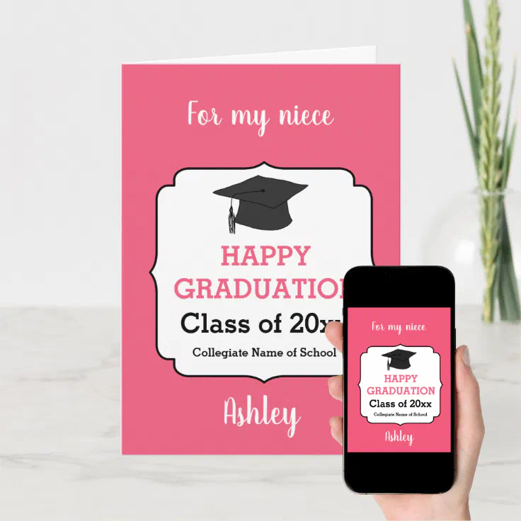 Pink Congratulations Graduation Card | Zazzle