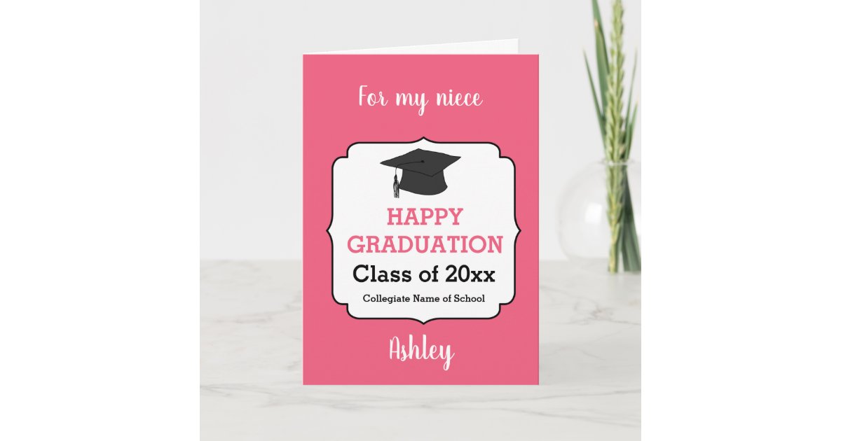 Pink Congratulations Graduation Card | Zazzle