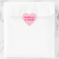 Pink Conversation Heart Heart Sticker | Zazzle