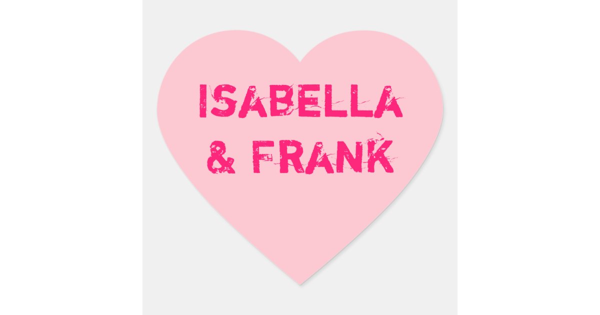 Pink Conversation Heart Heart Sticker | Zazzle