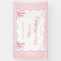 Pink Coquette Bow Birthday Party Welcome Banner | Zazzle