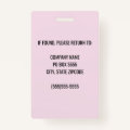 Pink Corporate Logo Employee Photo Badge | Zazzle