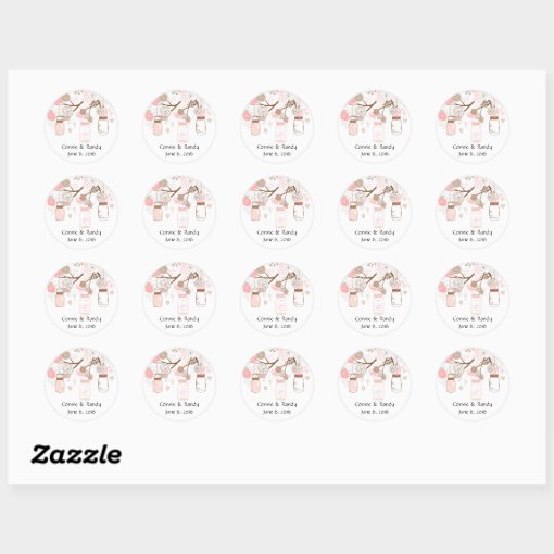 Pink Country Mason Jar Stickers | Zazzle