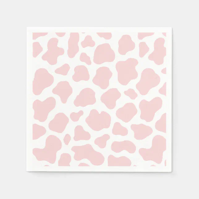 Pink Cow Pattern Napkins | Zazzle