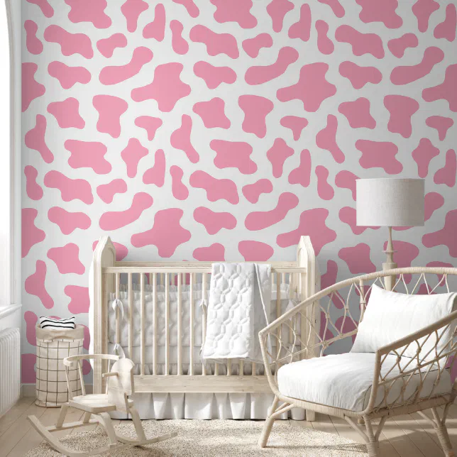 Pink Cow Spots Wallpaper | Zazzle