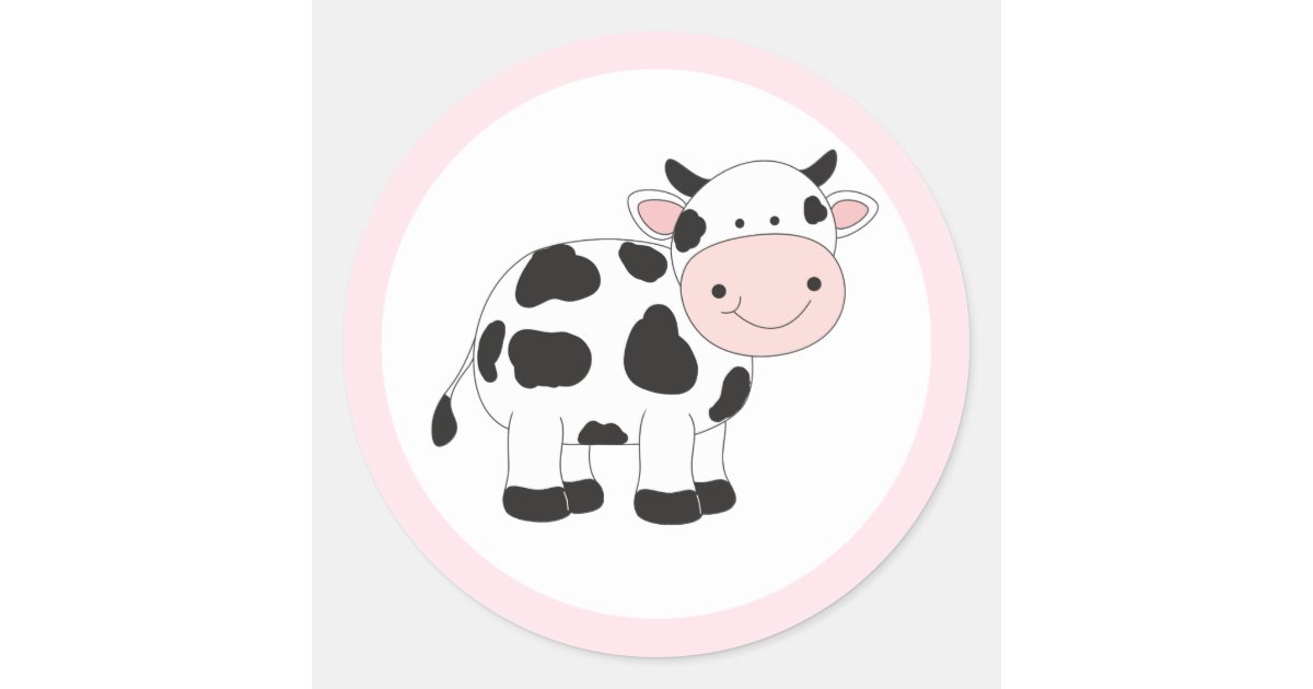 Pink Cow Stickers | Zazzle