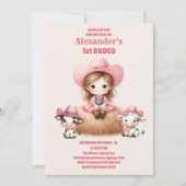 Pink Cowgirl ONE First Rodeo 1st Birthday Party Invitation | Zazzle