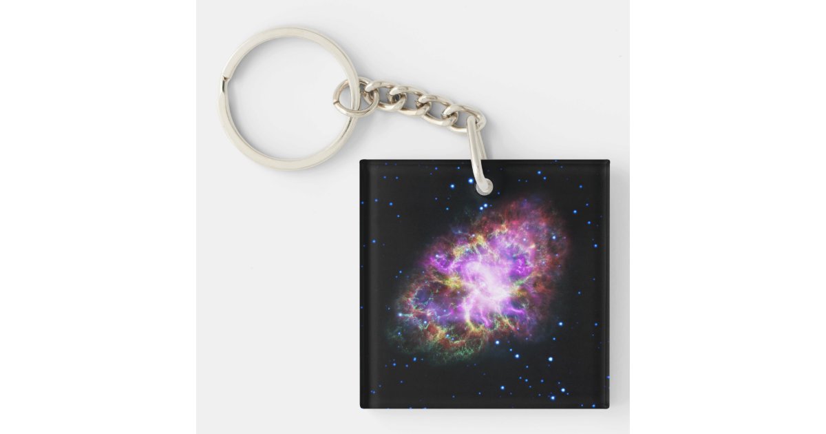 Pink Crab Nebula Keychain | Zazzle