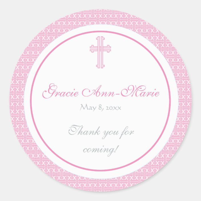 Pink Cross Address Label/Favor Sticker | Zazzle.com
