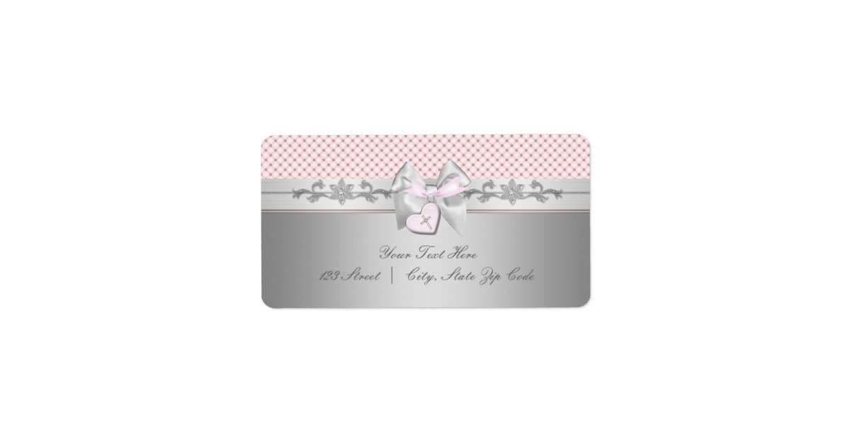Pink Cross Address Labels | Zazzle