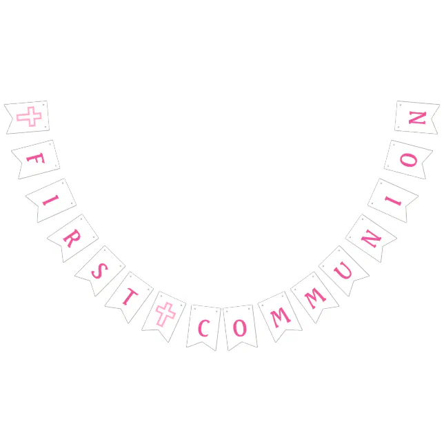 Pink Cross First Communion Banner | Zazzle