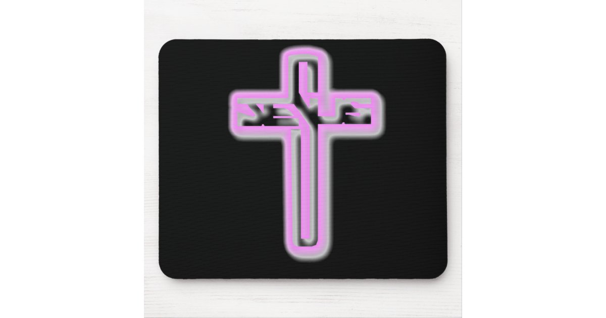 Pink Cross Mouse Pad | Zazzle