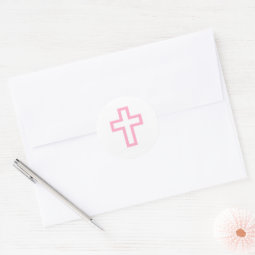 "Pink Cross" Stickers | Zazzle