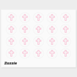 "Pink Cross" Stickers | Zazzle