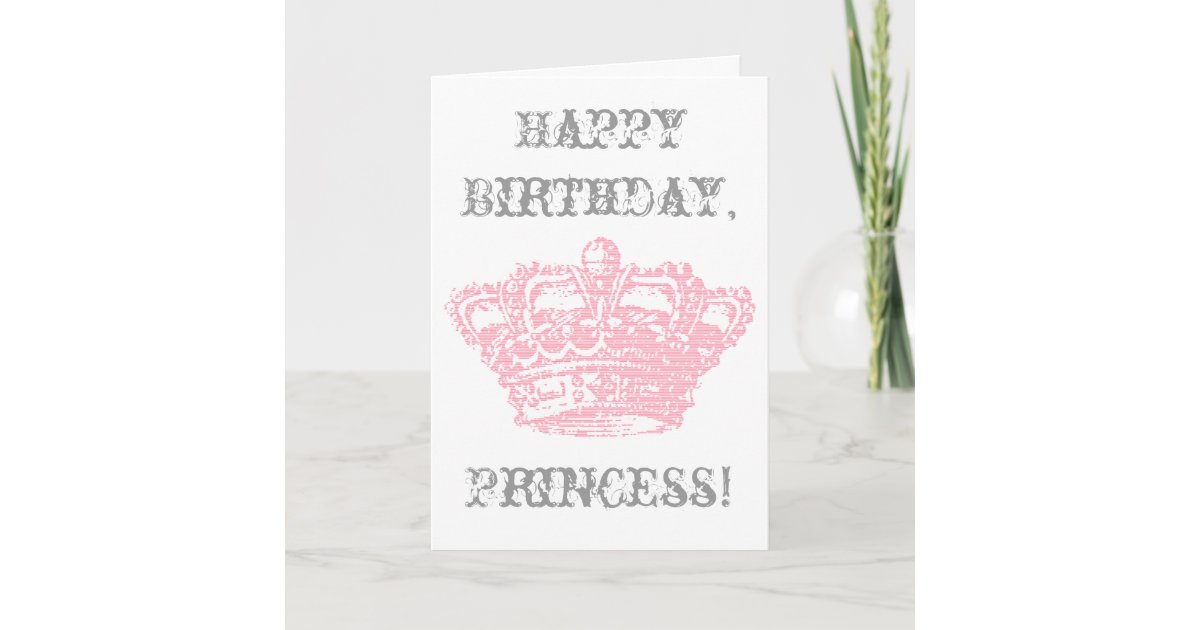 Pink Crown Birthday - Personalize It Card | Zazzle