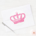 Pink Crown Classic Round Sticker | Zazzle