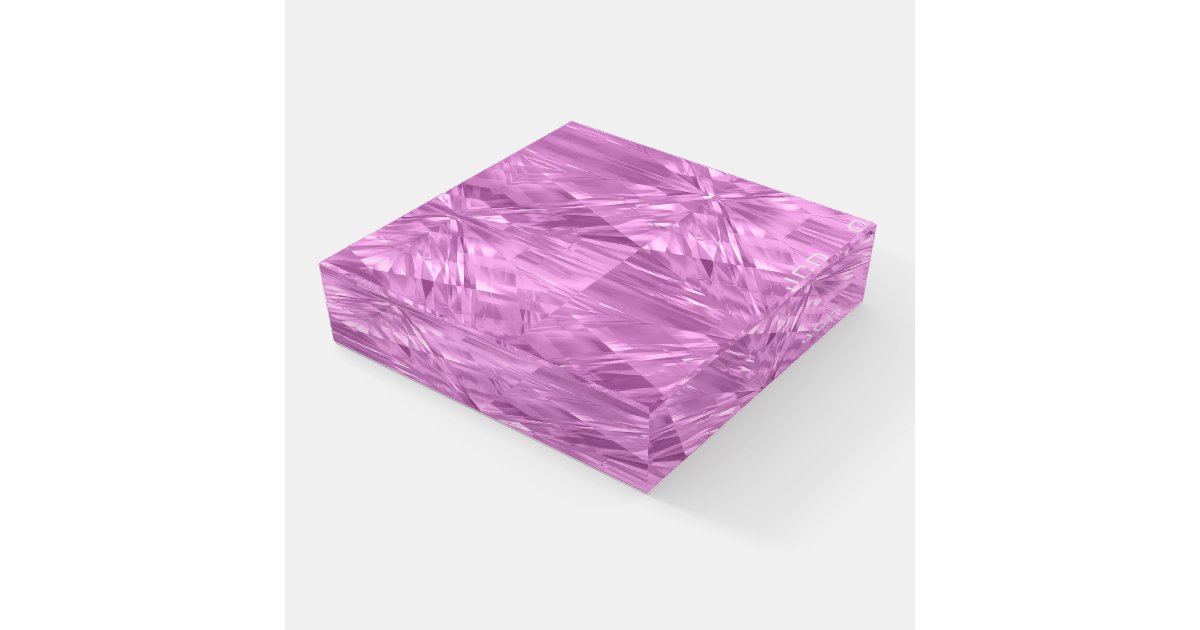 Pink Crystal Glass Personalized Paperweight | Zazzle