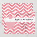 Pink Cupcake and Chevron Birthday Invitation | Zazzle