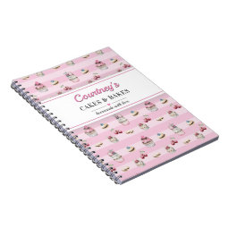 Pink Cupcake Cake Dessert Recipe Kitchen Culinary Notebook | Zazzle