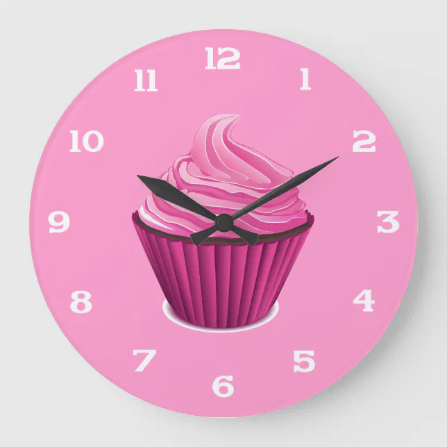 Pink Cupcake Clock | Zazzle