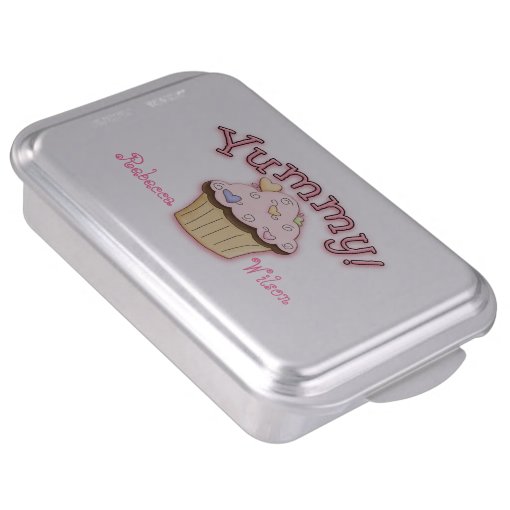 Pink Cupcake Custom Covered Baking Pan | Zazzle