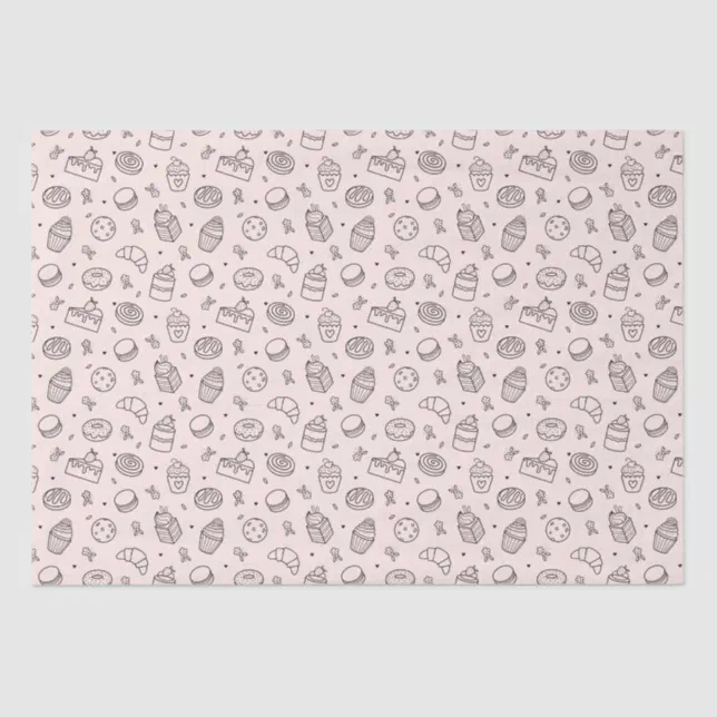 Pink Cupcake Dessert Bakery Tissue Paper | Zazzle