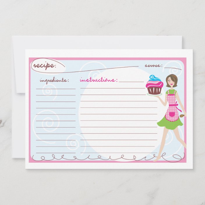 Pink Cupcake Recipe Cards | Zazzle.com