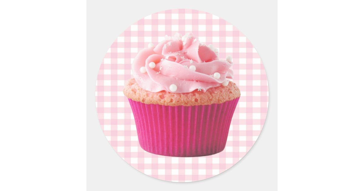Pink Cupcake Sticker | Zazzle