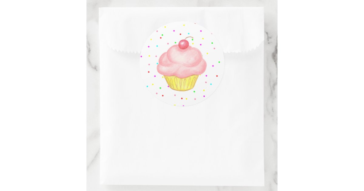 Pink Cupcake Stickers | Zazzle