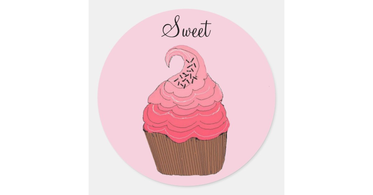 Pink Cupcake - stickers | Zazzle