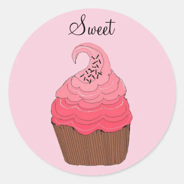Pink Cupcake - stickers | Zazzle