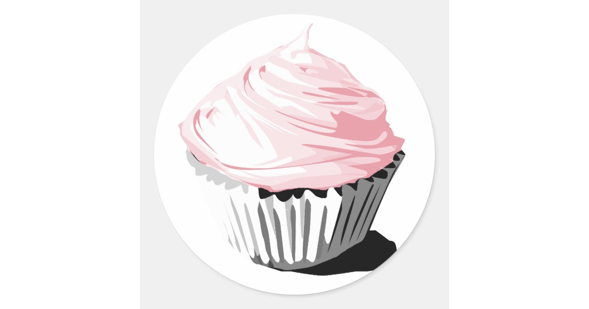 Pink cupcake stickers | Zazzle