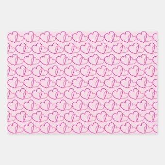 Pink Cupcakes and Hearts Wrapping Paper Sheets | Zazzle