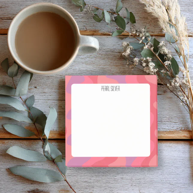 Pink Curves CUSTOM Chic Monogram Personalized Post-it Notes | Zazzle