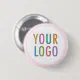 Pink Custom Pin Back Button with Logo Round Badge | Zazzle