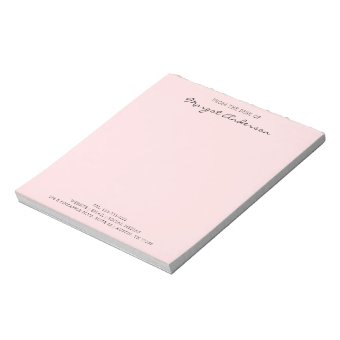Pink Custom Script From the Desk of Notepad | Zazzle