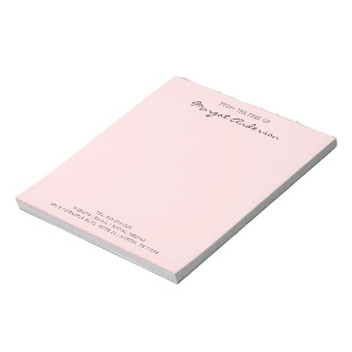 Pink Custom Script From the Desk of Notepad | Zazzle