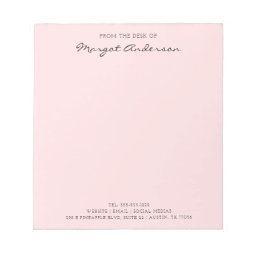 Pink Custom Script From the Desk of Notepad | Zazzle