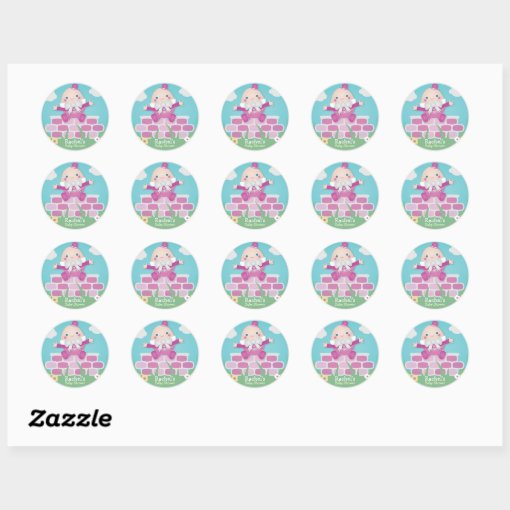 Pink Cute Humpty Dumpty Baby Shower Classic Round Sticker | Zazzle