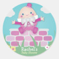 Pink Cute Humpty Dumpty Baby Shower Classic Round Sticker | Zazzle