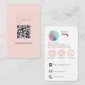 Pink Cute QR Code Photo Business Card | Zazzle