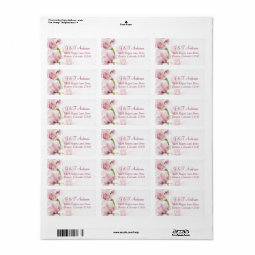 Pink Cymbidium Orchid Wedding Address Labels | Zazzle