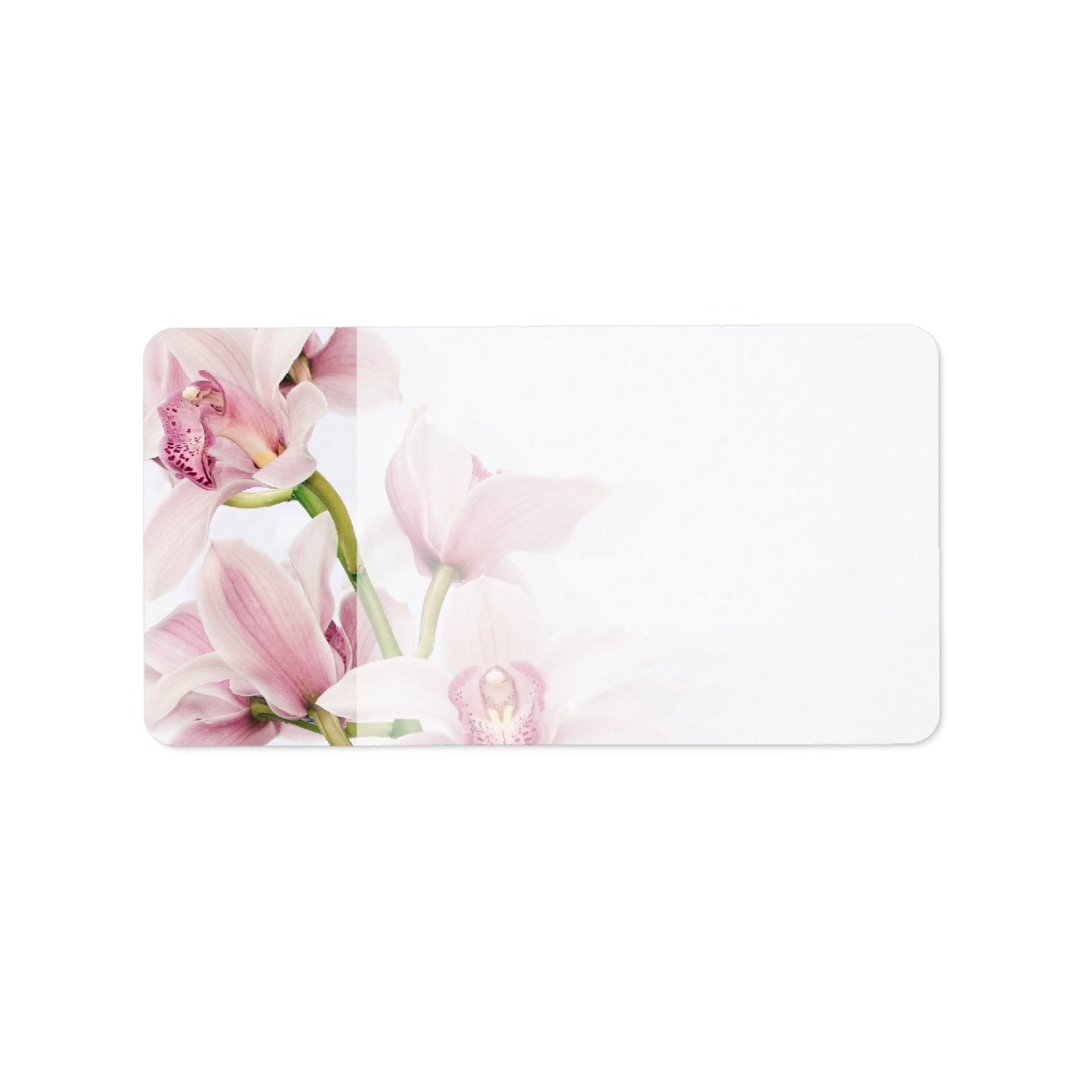 Pink Cymbidium Orchid Wedding Blank Address Labels | Zazzle