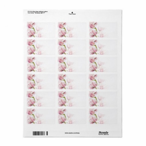 Pink Cymbidium Orchid Wedding Blank Address Labels | Zazzle