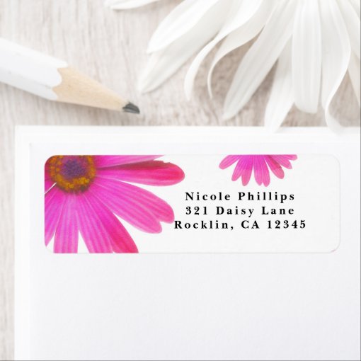 Pink Daisies Floral Daisy Rustic Party Invitation Label | Zazzle