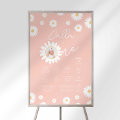 Pink Daisy 1st Birthday Milestone Chart Sign | Zazzle